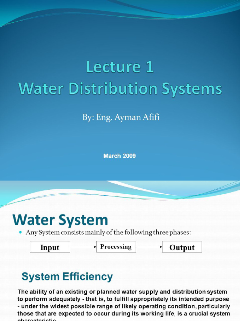 Lecture-1-Water-Distribution-Systems - Ppt-Download | PDF