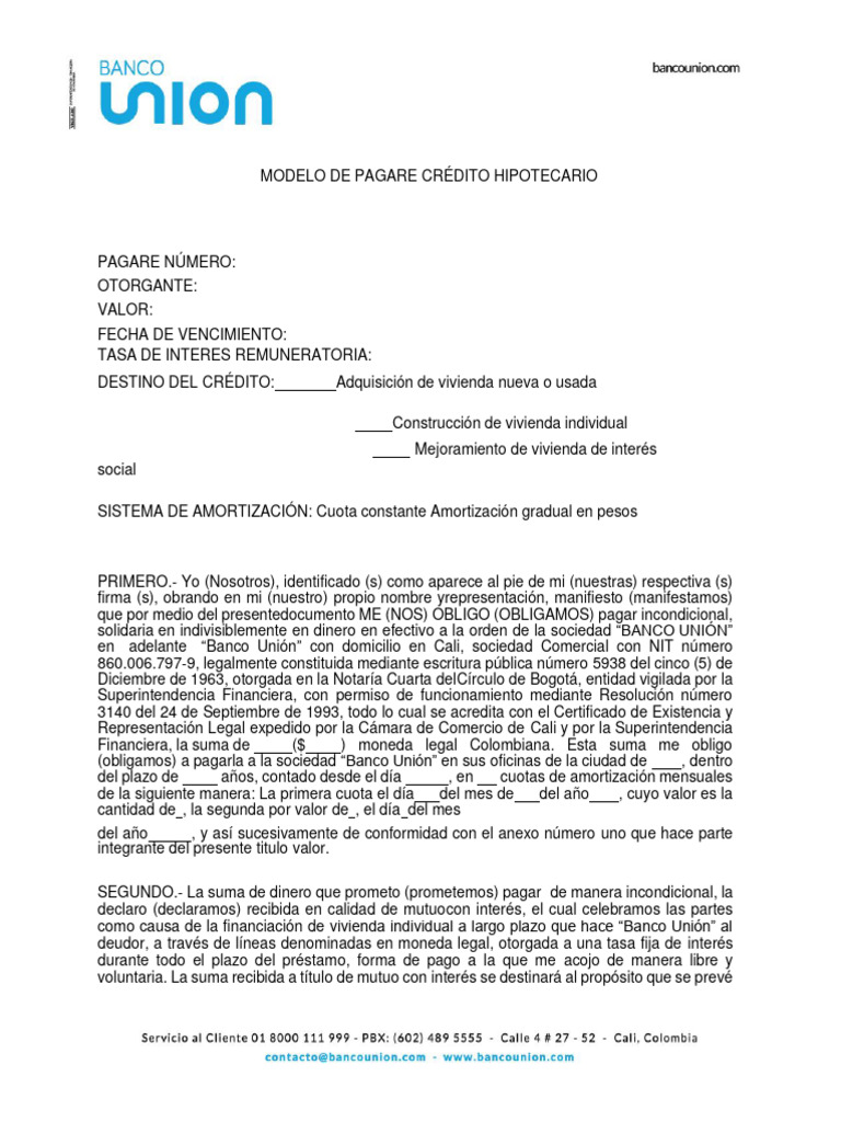 Pagare A Favor de | PDF | Pagos | Bancos