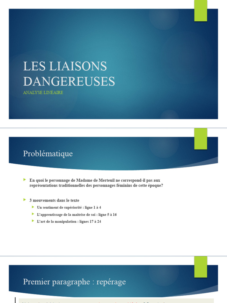 Les Liaisons Dangereuses Analyse Linéaire | PDF