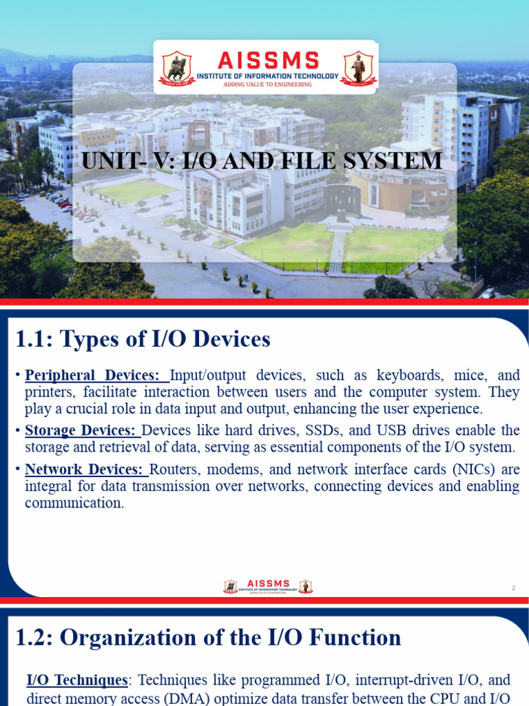 OS - Unit V | Download Free PDF | Input/Output | File System