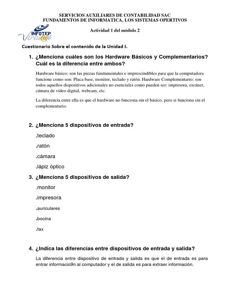 Actividad 1 Del Módulo 2 (1) | PDF | Hardware de la computadora | Software del sistema