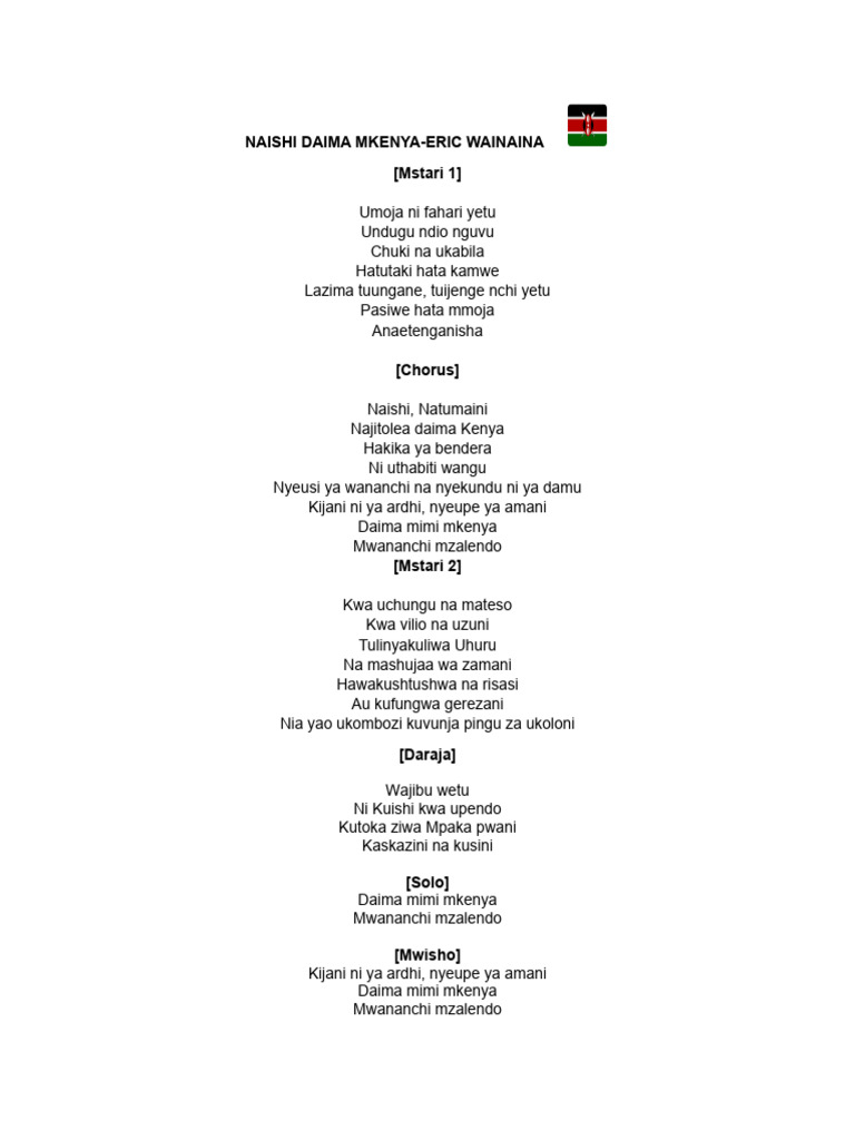 Naishi Daima Mkenya | PDF