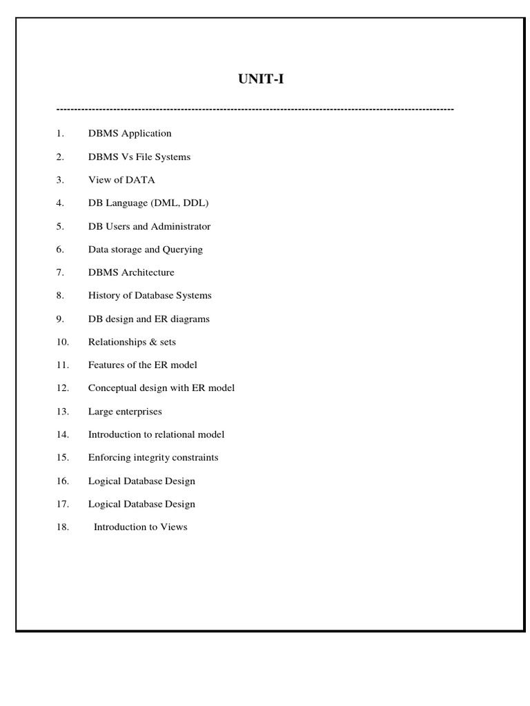 Database Management Systems Unit 1 Material Pdf Databases Relational Model