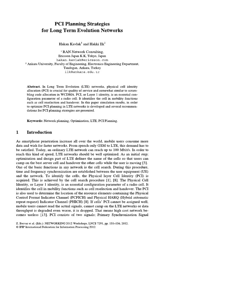 Pci Planning in Lte | PDF