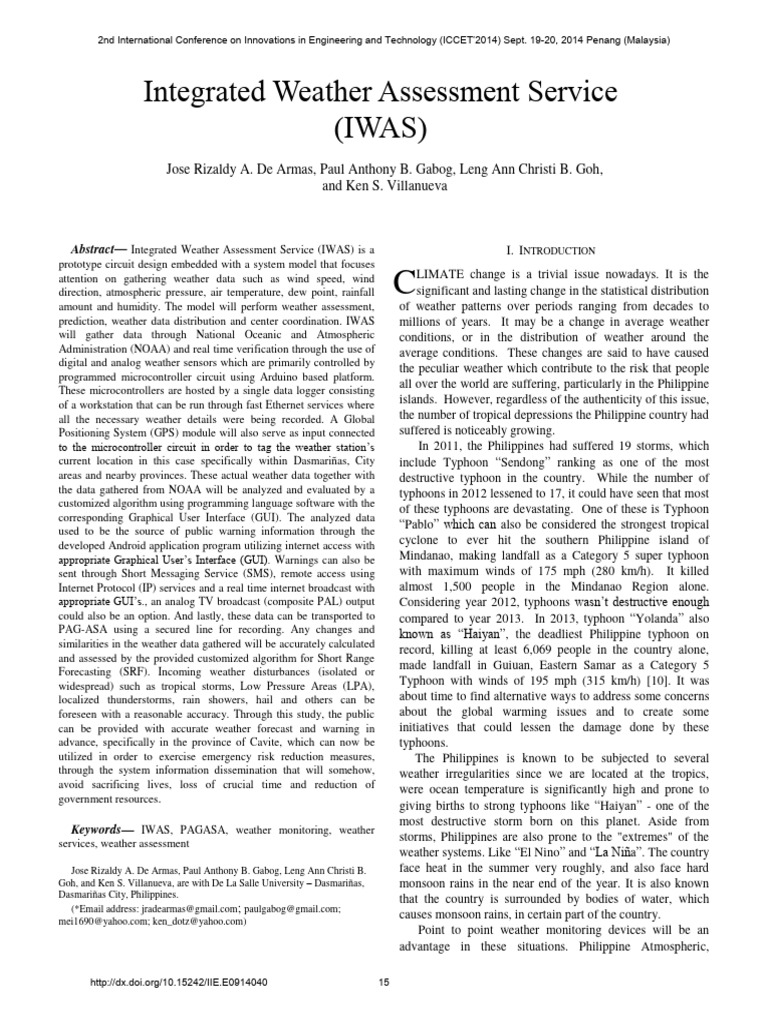 Integrated Weather Assessment Service (IWAS) | PDF | Thunderstorm ...