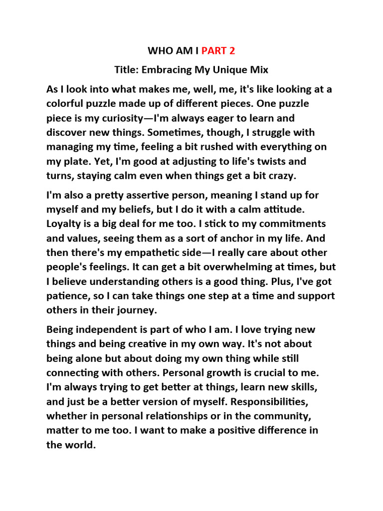 Who Am I Part 2 | PDF