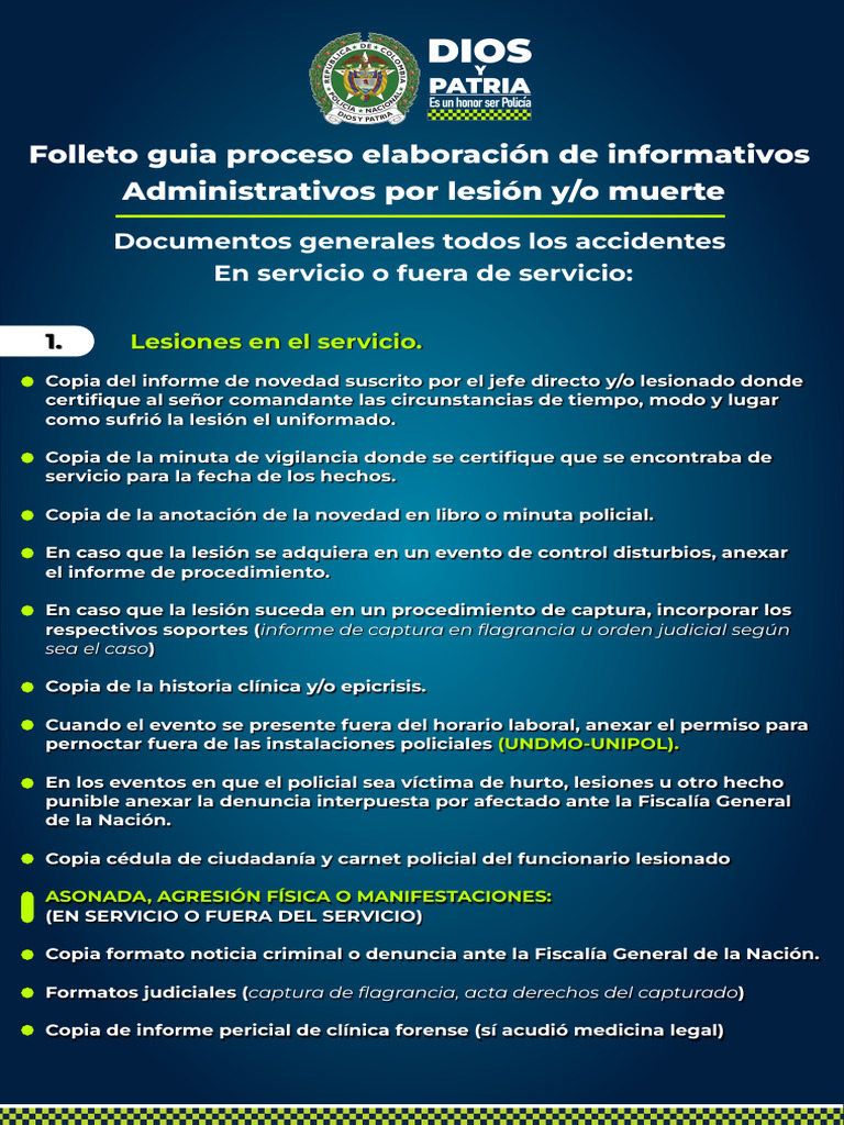 Folleto Guía Elaboración de Informativos Administrativos Por Lesión y o ...