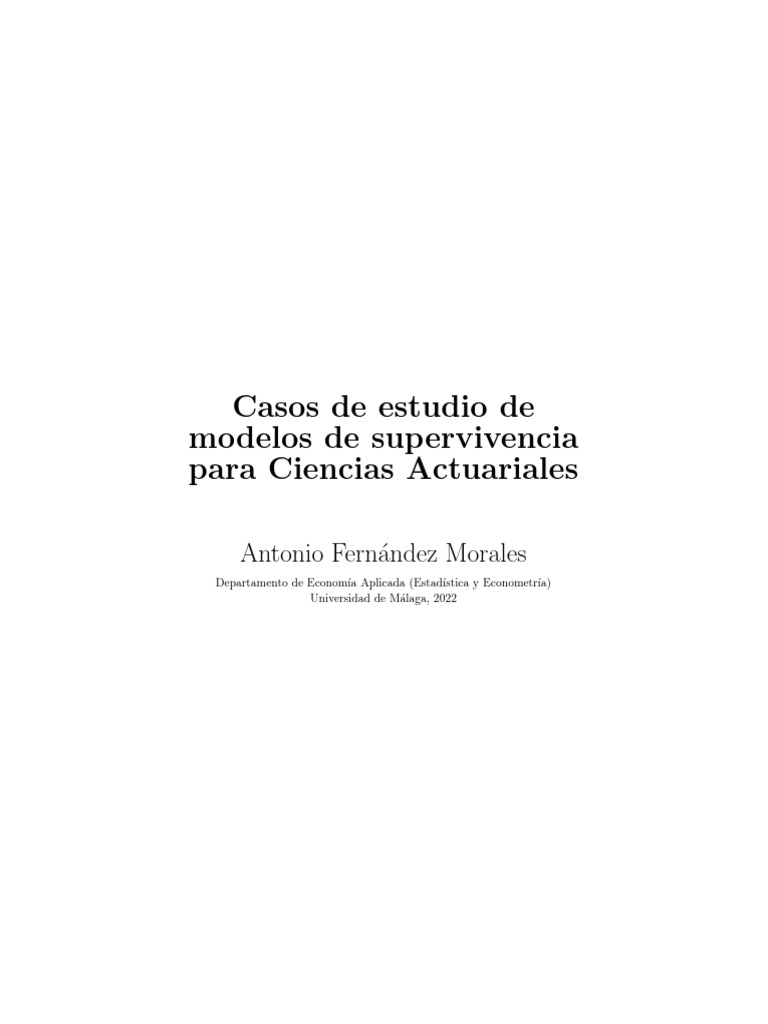 CEMSCA Casos de Estudios de Modelos Supervivencia Ciencias Actuarial ...