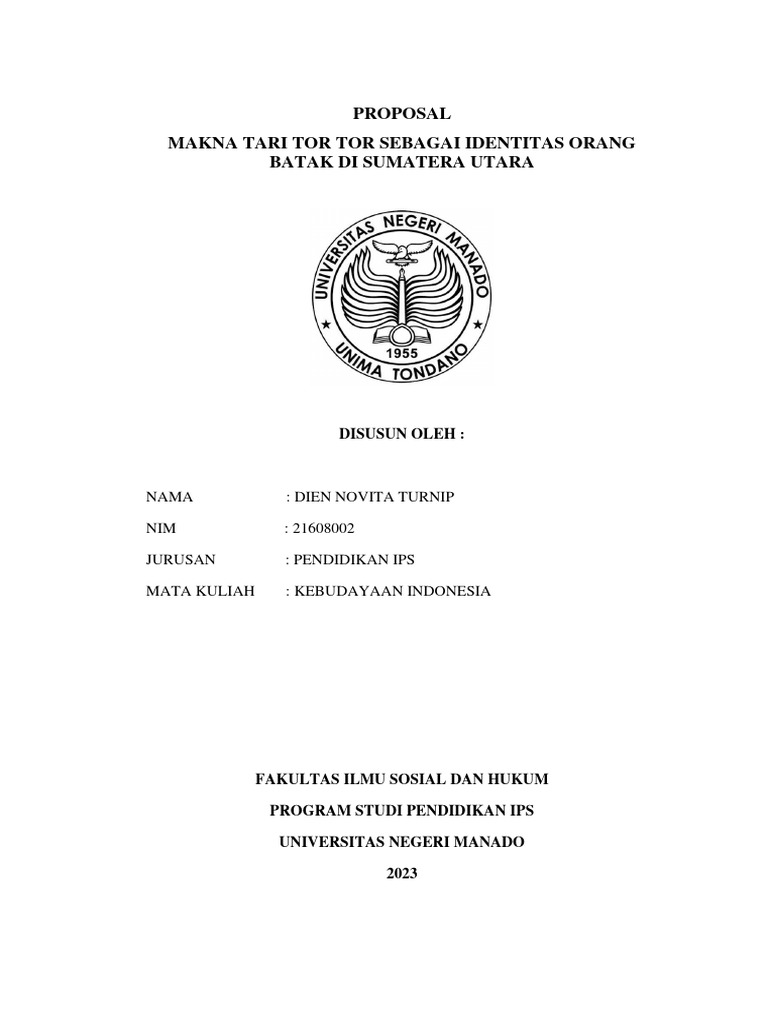 Proposal Tari Tor Tor | PDF