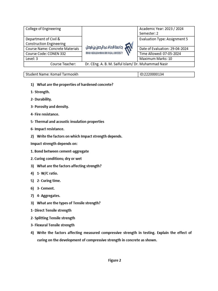 Assignment 5 | PDF | Concrete | Strength Of Materials