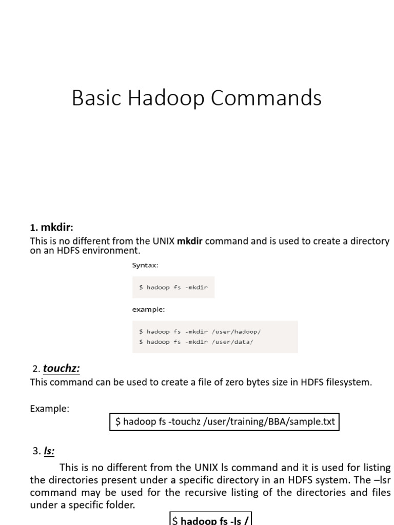 Basic Hadoop Commands | PDF