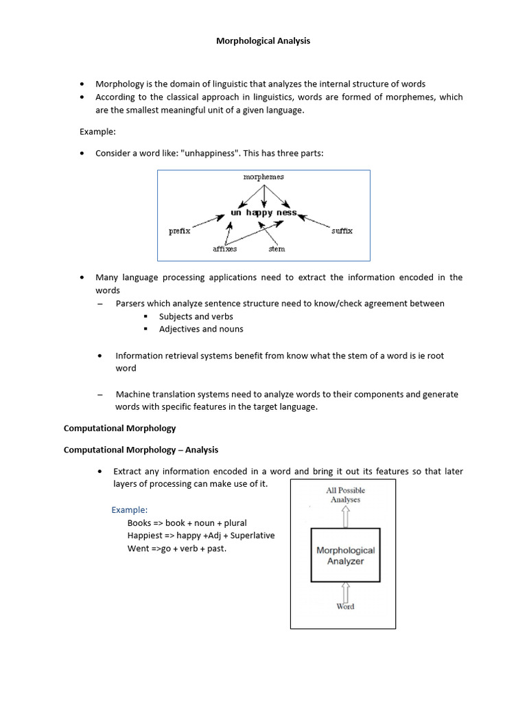 Morphological Analysis | PDF | Morphology (Linguistics) | Word