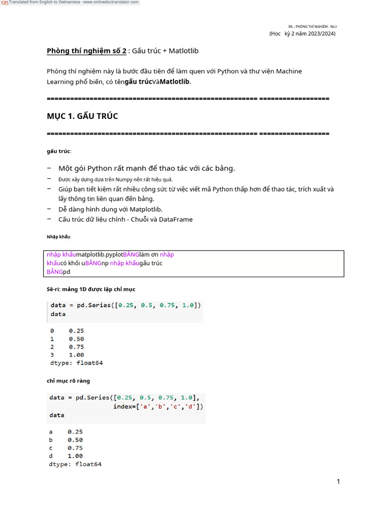 Lab 2 Pandas Matplotlib.en.Vi | PDF
