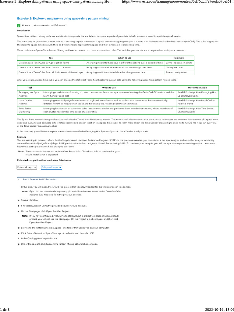 Exercise 2 Explore Data Patterns Using Space-Time Pattern Mining How Can I Print An Exercise To ...