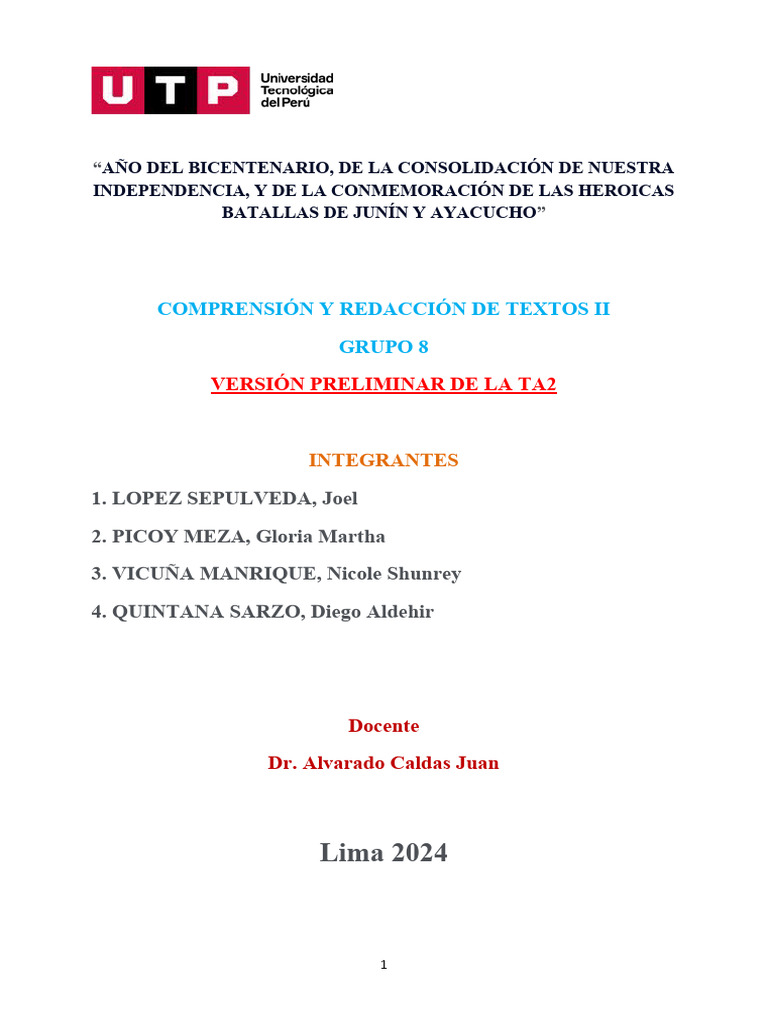 S11-TAREA - VERSIÓN BORRADOR DE LA TA 2 Edicion Nicol | PDF | Judicaturas | Turismo