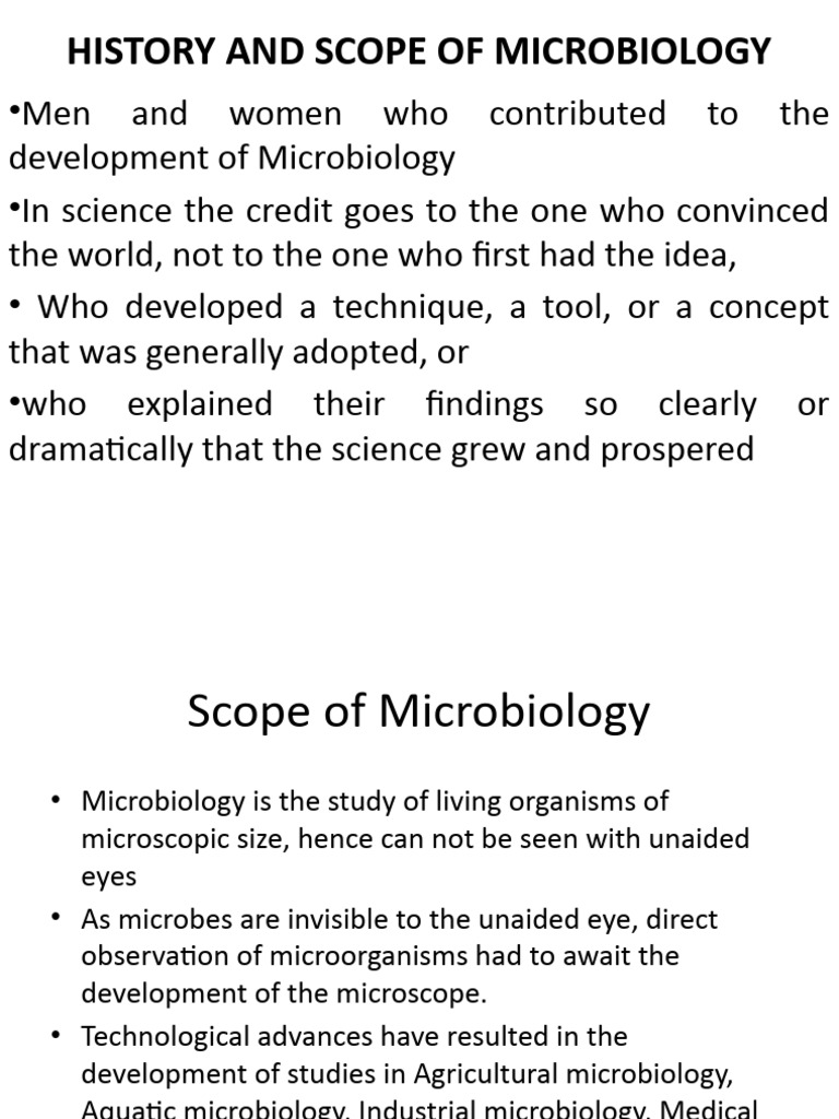 History and Scope of Microorganisms 2019 2020 | Download Free PDF ...