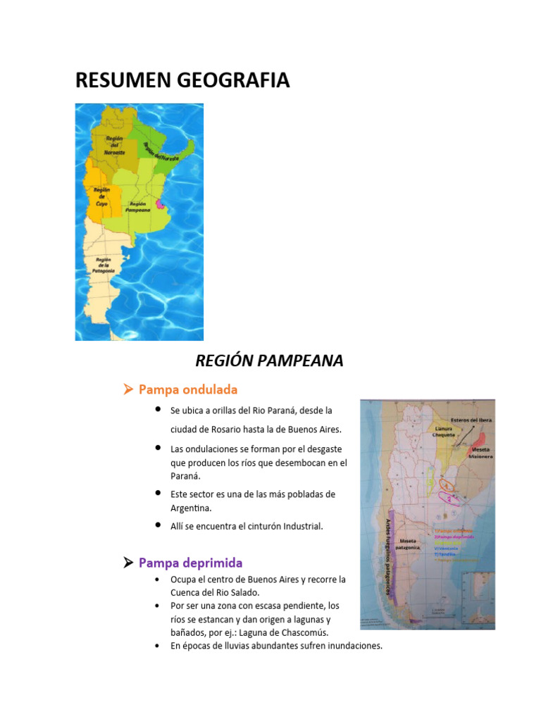 Relieve de la Región Pampeana | PDF | Río | Andes