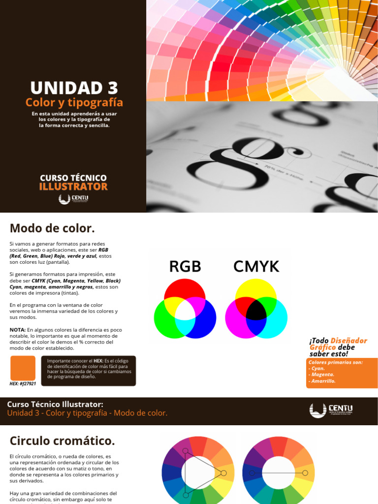 Unidad 3 Curso Virtual Tecnico Illustrator Centu Pdf Color Cian