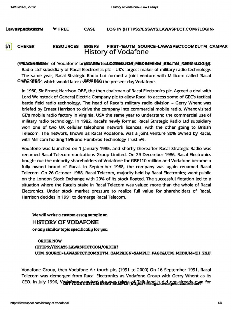 History of Vodafone | Download Free PDF | Companies
