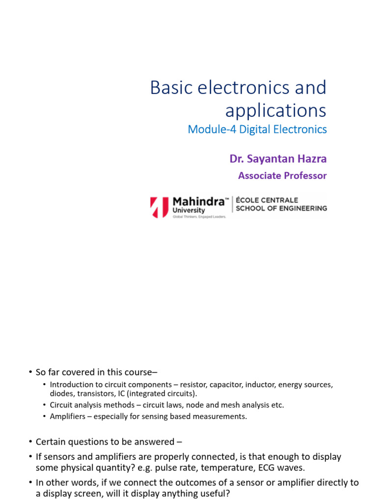 6.1 Lectures - Module4 - Digital Electronics | PDF | Boolean Algebra | Teaching Mathematics