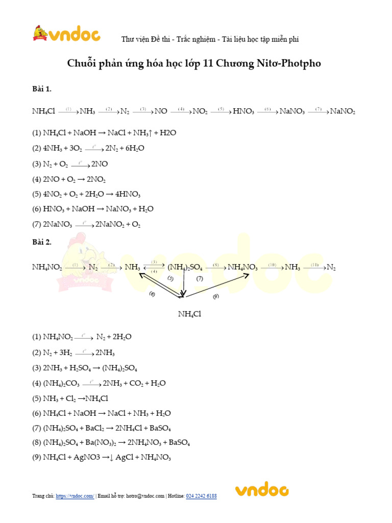 Chuoi Phan Ung Hoa Hoc 11 Chuong Nito Photpho Co Dap An | PDF