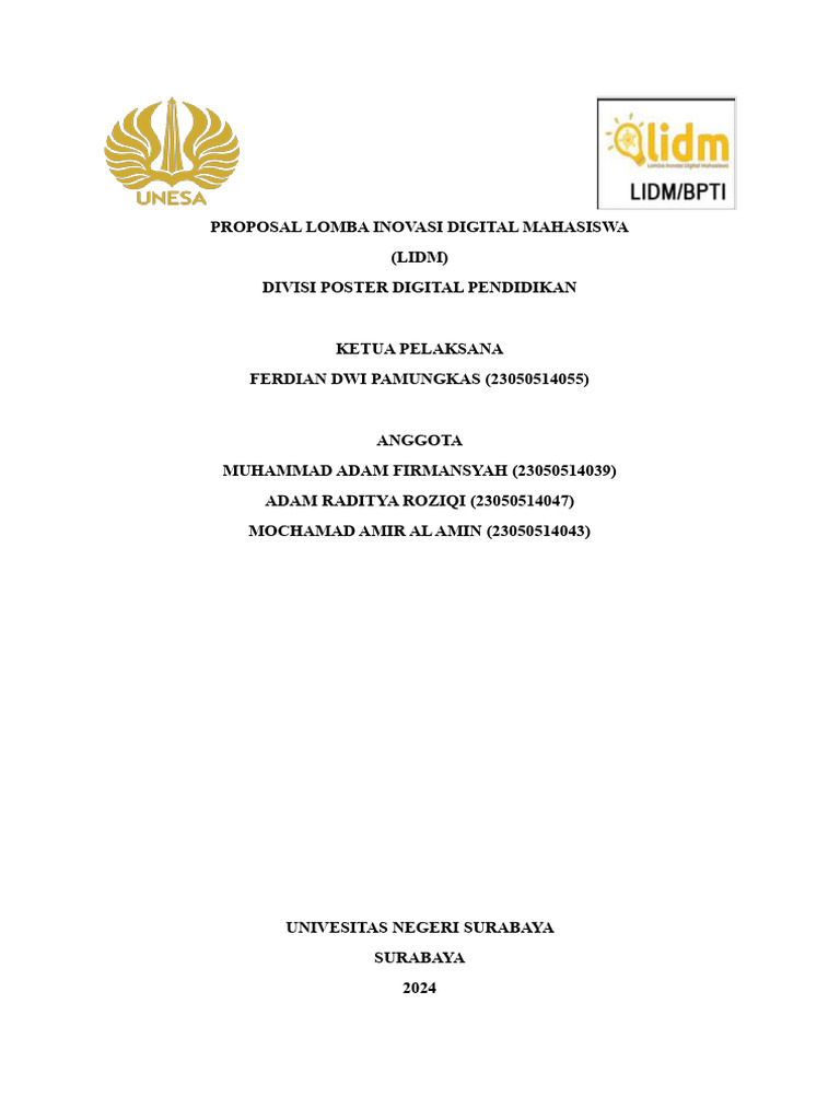 Proposal Lomba Lidm 2024: Poster Digital | PDF | Komputer