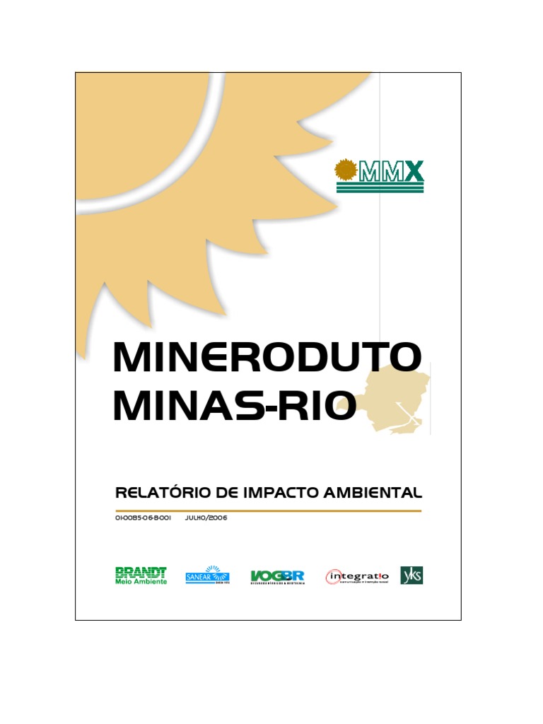 RIMA Mineroduto Minas-Rio | PDF | Transporte de oleoduto | Porta ...