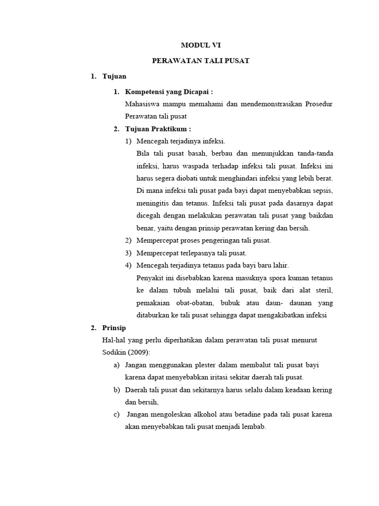 Modul Vi Perawatan Tali Pusat | PDF