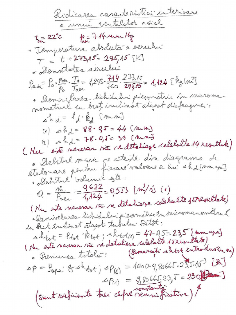 L04 Ventilator Axial Exemplu de Calcul | PDF