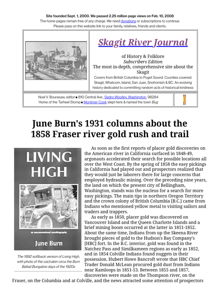 June Burn_ Fraser River Gold Rush 1858 | Download Free PDF | British ...