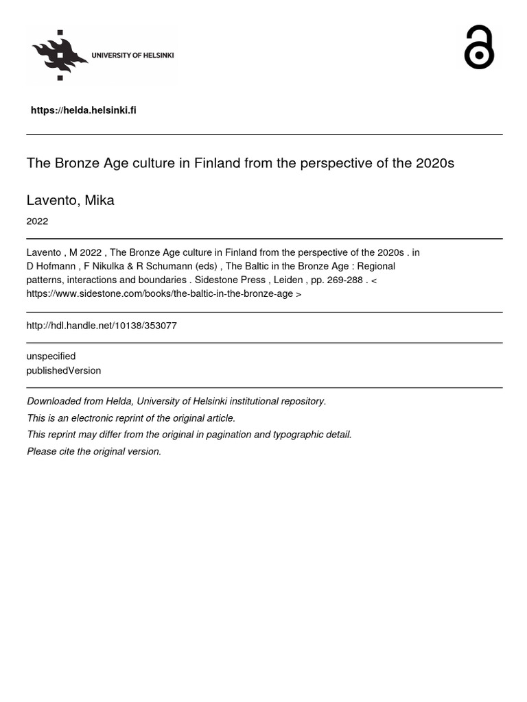 Lavento Bronze Age Culture 269 288 | PDF | Pottery | Bronze Age