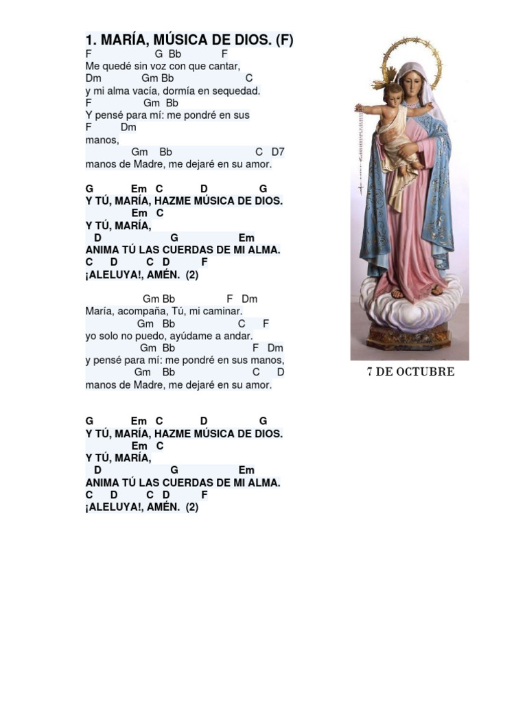 Cantos para La Virgen Maria | PDF | María, madre de Jesús | Amor