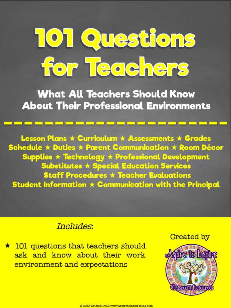 101 Questions For Teachers | PDF | Teachers | Special Education