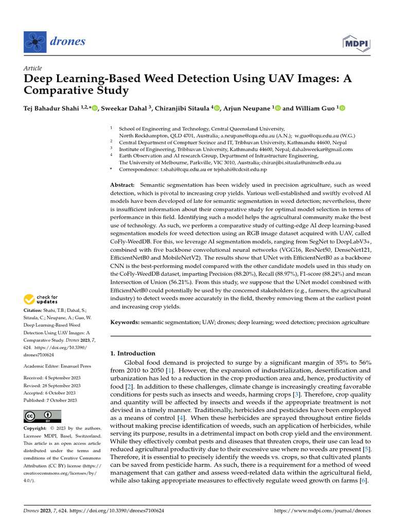 45 Comparative Study Deep Learning Weed Detection | PDF | Image ...