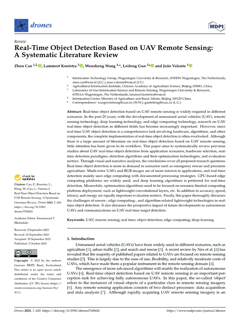 44 Review Remote Sensing For Object Detection Pdf Unmanned Aerial Vehicle Cloud Computing