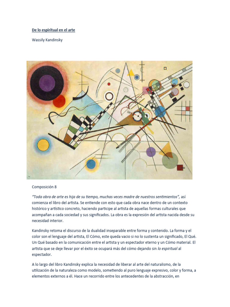 Kandinsky: Arte Espiritual y Abstracción | PDF | Wassily Kandinsky | Color