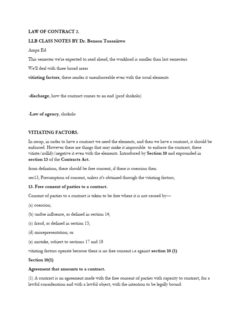 Law of Contract 2 | PDF | Misrepresentation | Damages
