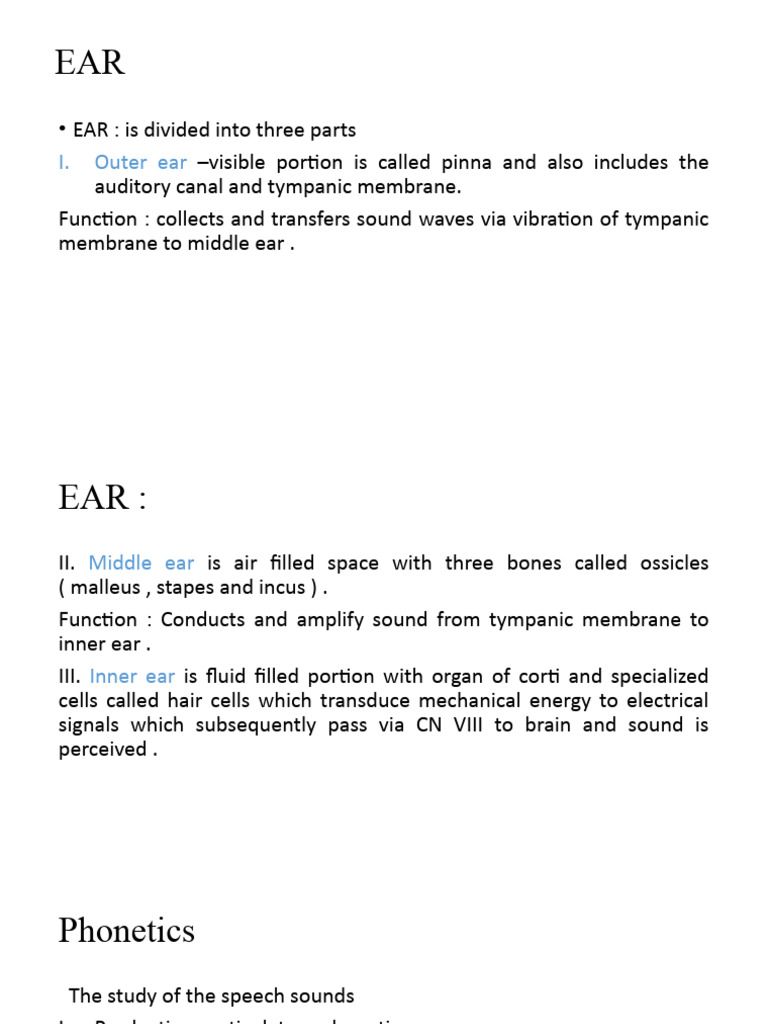 I. Outer Ear | PDF | Ear | Audiology