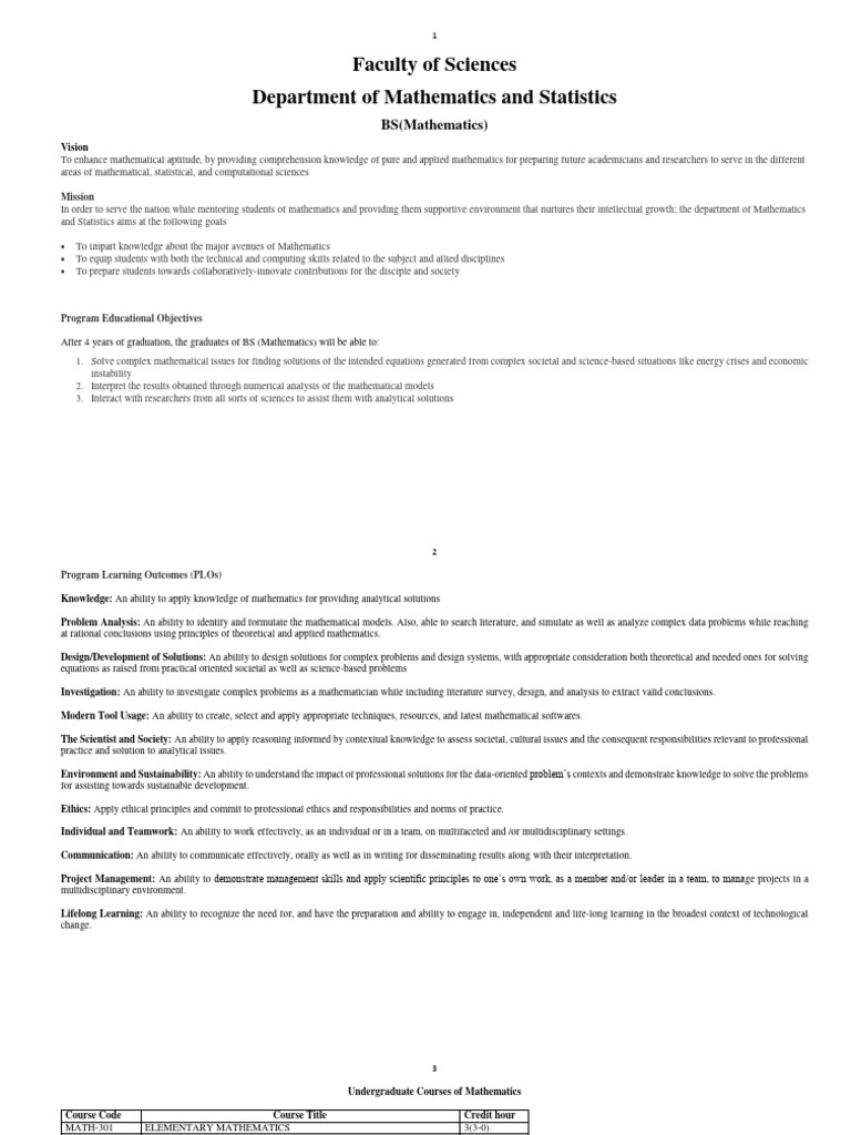 BS Mathematics | PDF | Integral | Mathematical Analysis