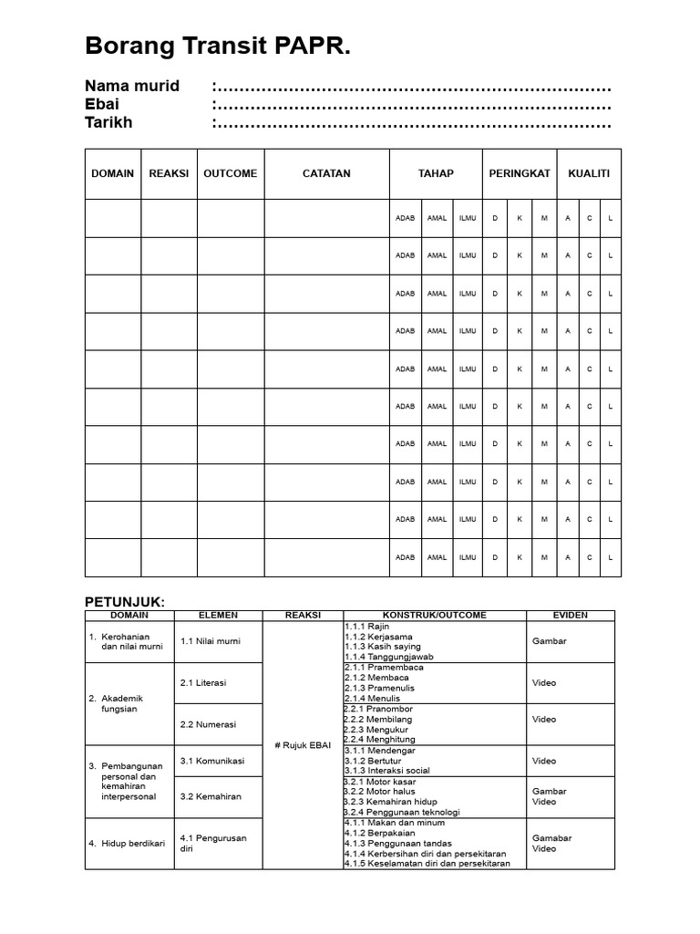 Borang Transit PAPR | PDF