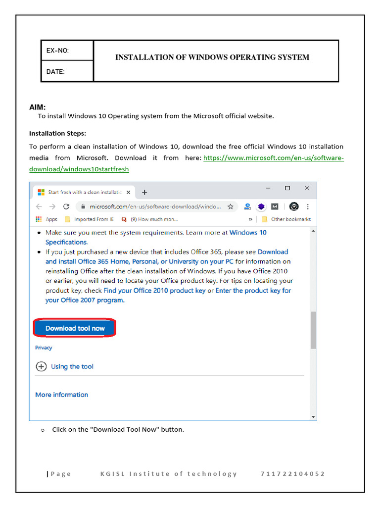 Ex1 Ios | Download Free PDF | Windows 10 | Installation (Computer Programs)