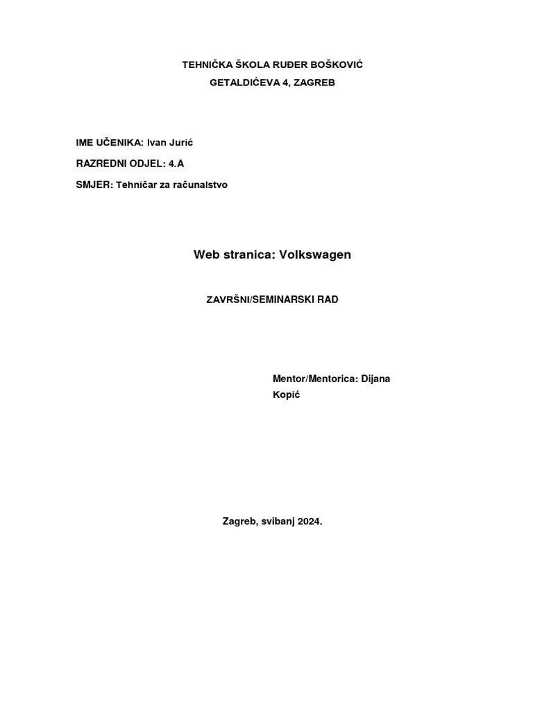 VW Dokumentacija1 | PDF
