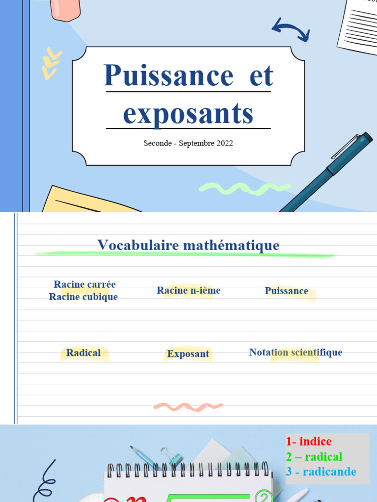 Puissances Et Exposants | PDF | Mathématiques | Mathématiques élémentaires