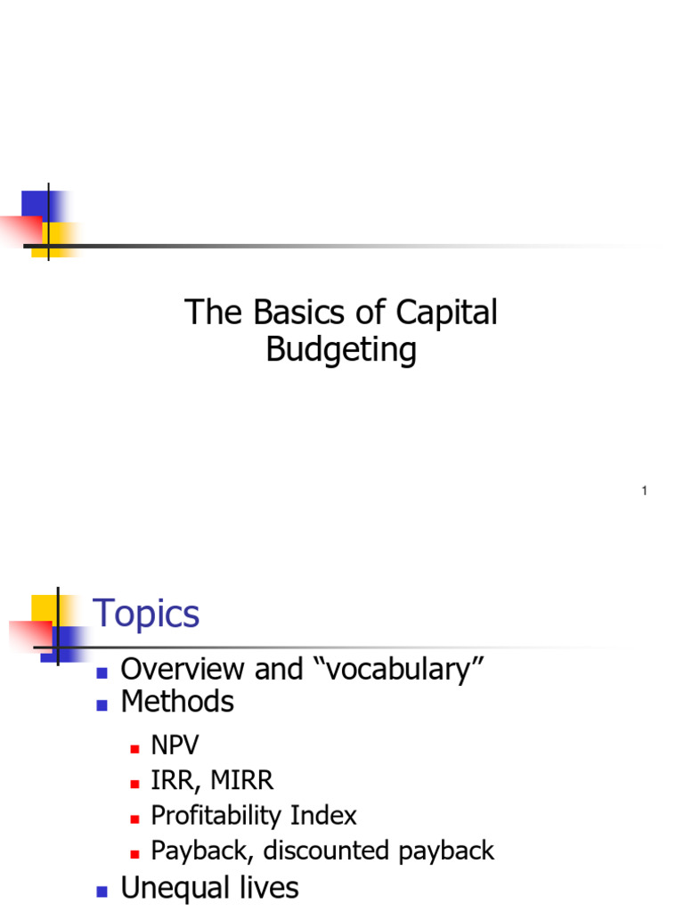Capital Budgeting | Download Free PDF | Net Present Value | Capital Budgeting