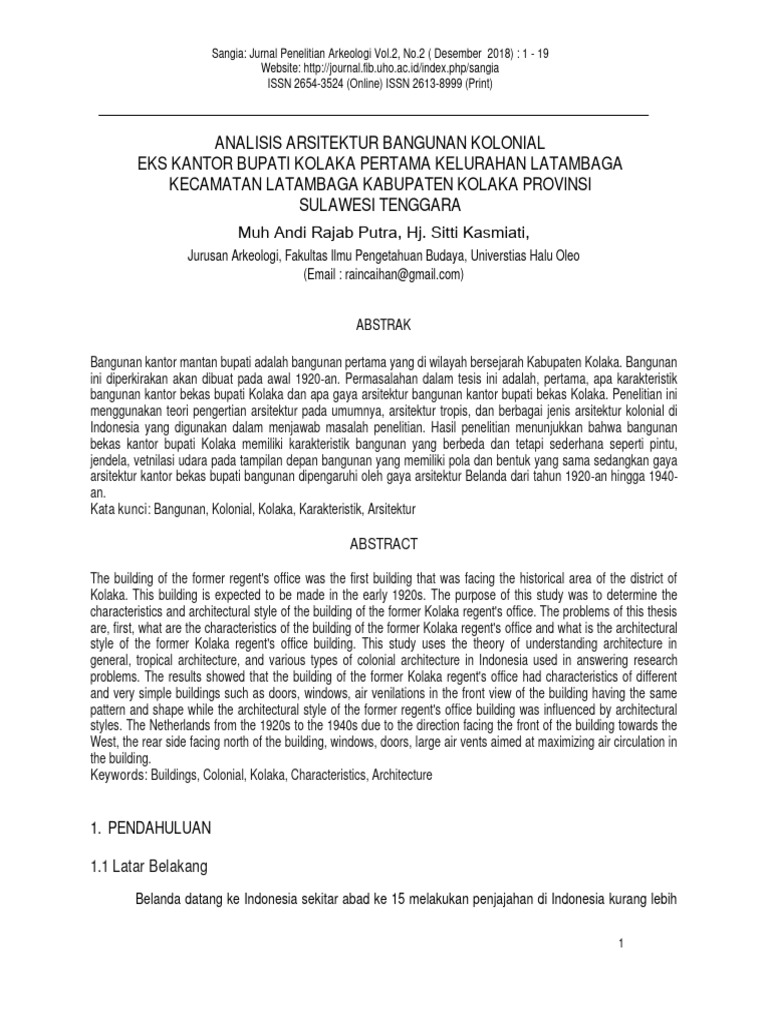 Eks Kantor Bupati Kolaka Pertama Kelurahan Latambaga | PDF