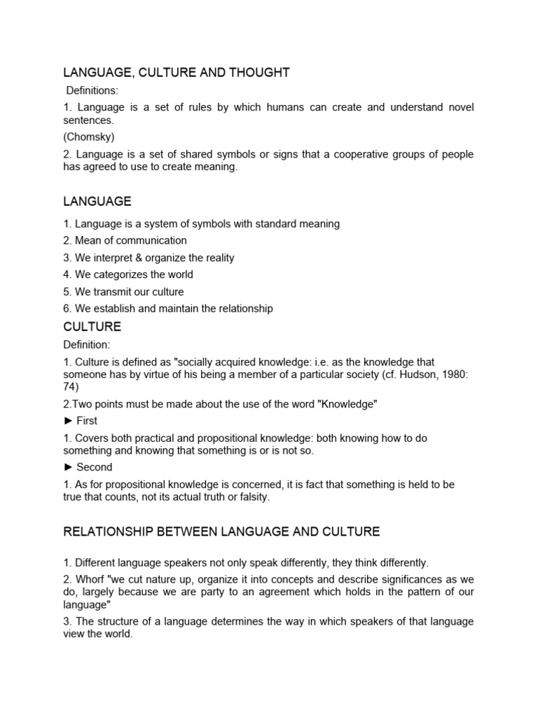 Language Culture and Thought | PDF | Knowledge | Liberal Arts Education