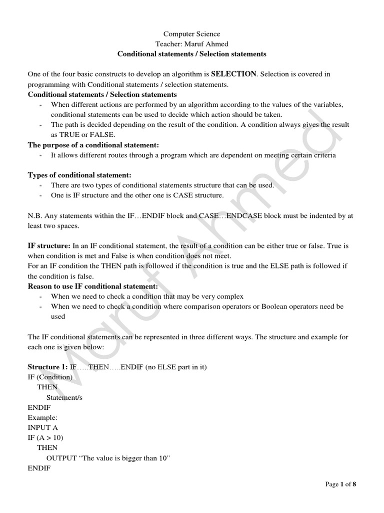 Conditionalstatements | Download Free PDF | Software Engineering | Mathematical Logic