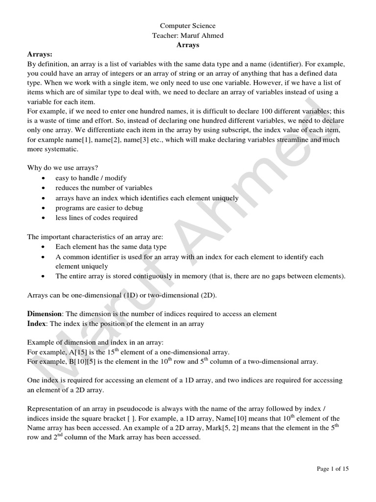 Arraysandlinearsearch Pdf Control Flow Variable Computer Science