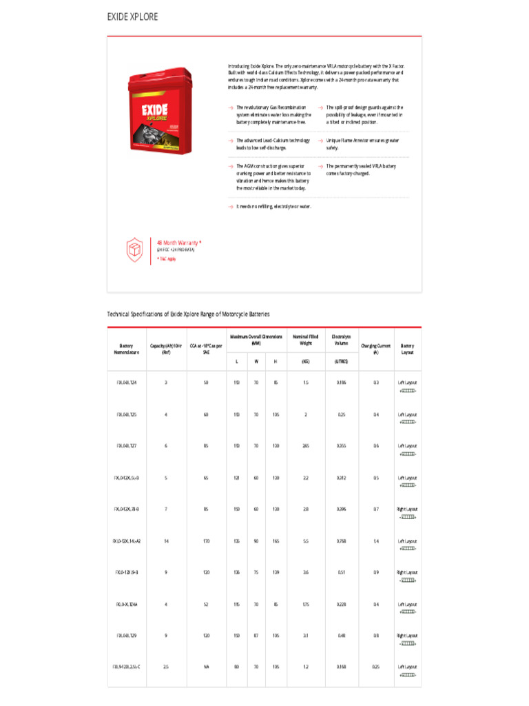 Exide Xplore New | PDF | Galvanic Cells | Energy Storage