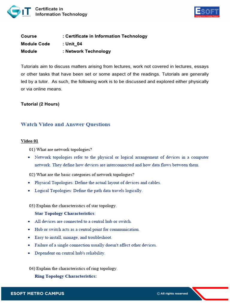 Tutorial_4.2 | Download Free PDF | Network Topology | Computer Network